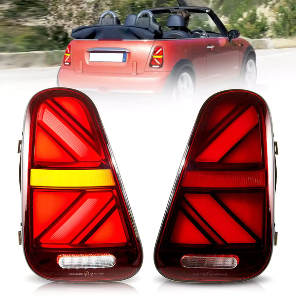 01-06 Mini Cooper R50 R52 R53 Vland Union Jack LED Tail Lights Sequent ...