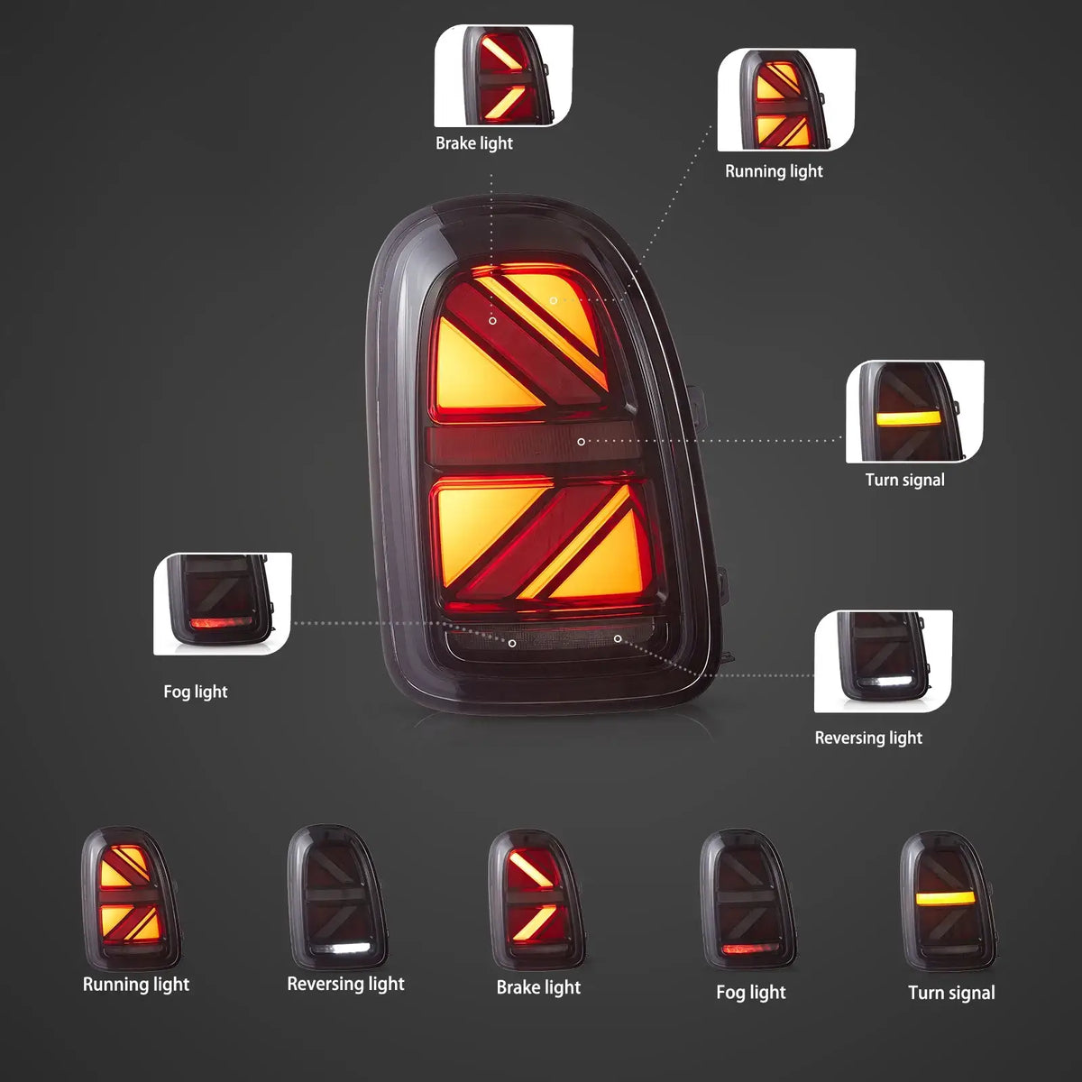 17-23 BMW Mini Countryman F60 VLAND Tail Lights FULL LED W/Sequential ...