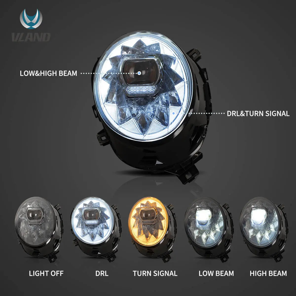 14-22 Mini Cooper (F55 F56 F57) Vland LED Dual Beam Projector Headligh ...