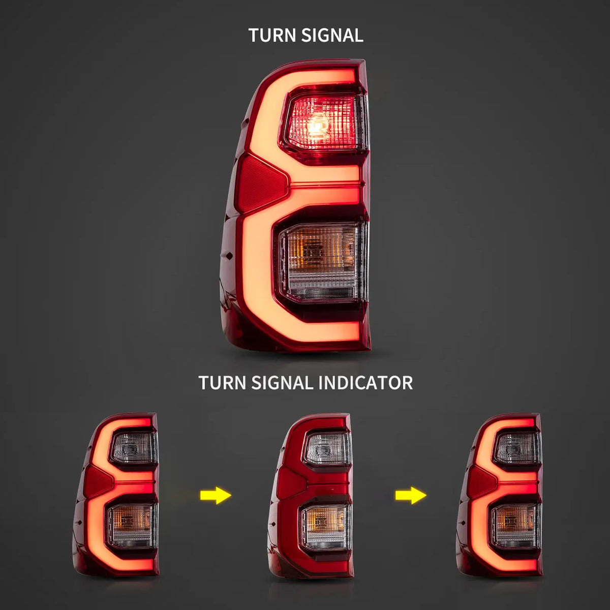 15-22 Toyota Hilux Vland LED Tail Lights With Dynamic Welcome Lighting ...