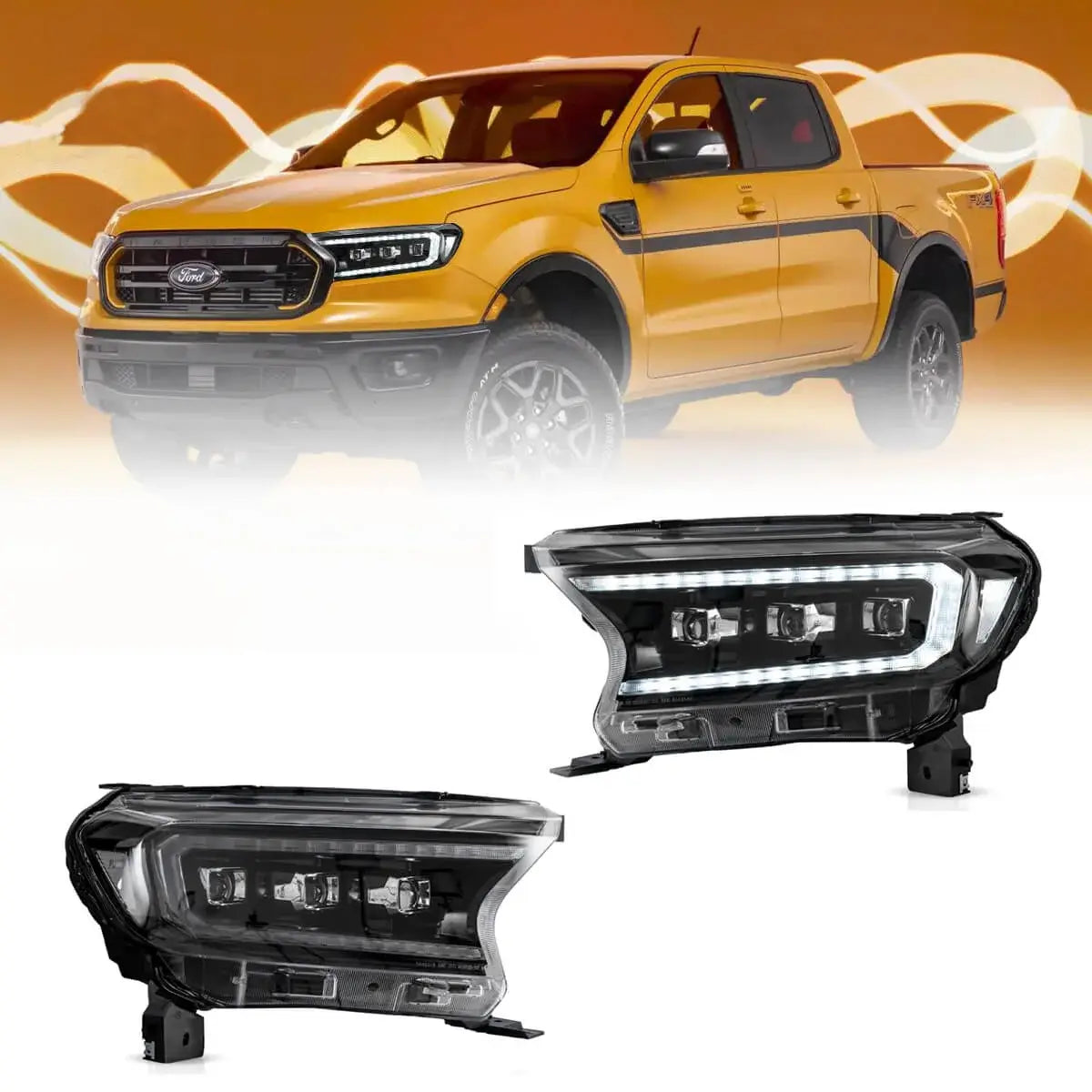 19-23 Ford Ranger [US Types] Vland LED Matrix Projector HeadLights [E ...