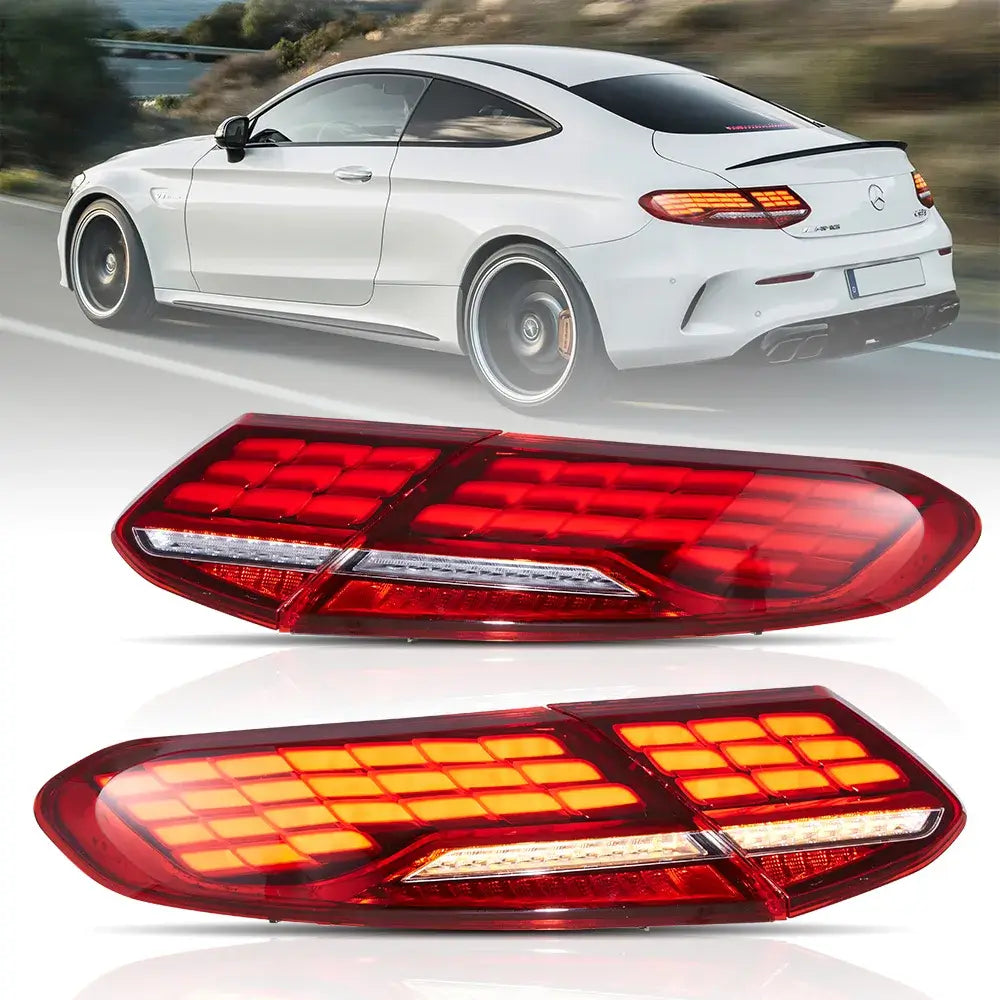 16-23 Mercedes C-Class A205 C205 Vland Full LED Tail Lights With Anima ...