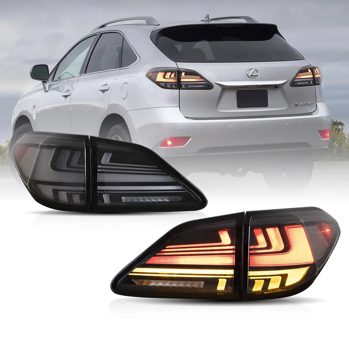 2009-2014 Full LED Tail Lights For Lexus RX 270/330/350 Smoked | VLAND ...