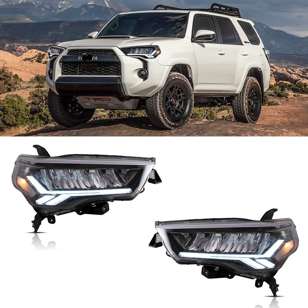 VLAND LED Reflective bowl Headlights For 2014-2024 Toyota 4Runner ...