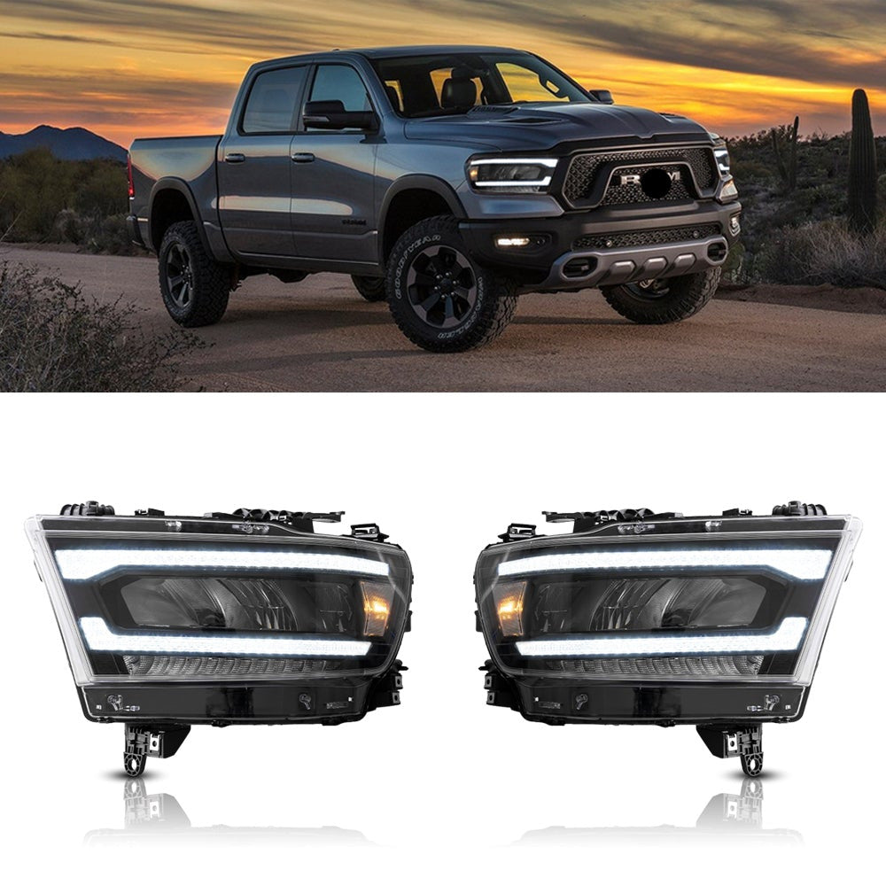 19-24 Dodge Ram 1500 5th Gen (DT) Vland LED Reflection Bowl HeadLights ...
